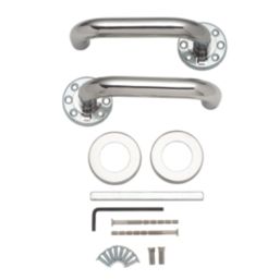 Eurospec Fire Rated Safety Lever on Rose Pair Polished Stainless Steel ...