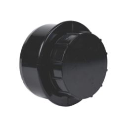 FloPlast Push-Fit Screw-On End Cap Black 110mm - Screwfix