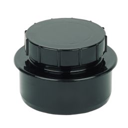 FloPlast Push-Fit Screw-On End Cap Black 110mm - Screwfix