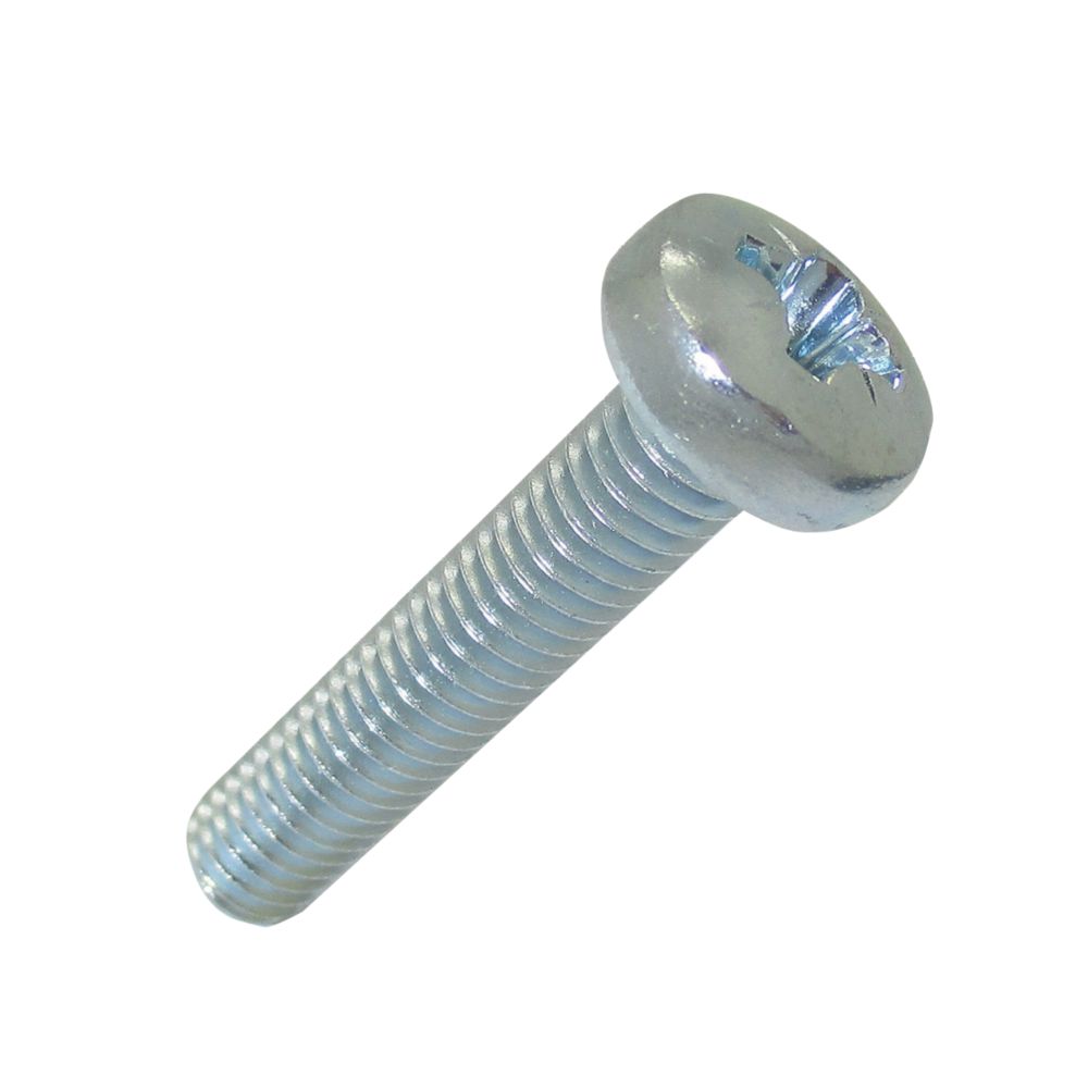 Easyfix Bright Zinc-Plated Pan Machine Screws M6 x 30mm 25 Pack - Screwfix