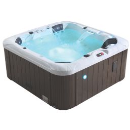 Canadian Spa Company KH-10077 34-Jet Square 6 Person Acrylic Hot Tub 2m ...