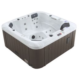 Canadian Spa Company KH-10077 34-Jet Square 6 Person Acrylic Hot Tub 2m ...