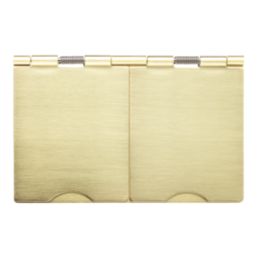 Contactum 3377BBW 13A 2-Gang Unswitched Floor Socket Brushed Brass with ...