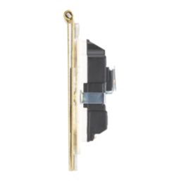 Contactum 3377BBW 13A 2-Gang Unswitched Floor Socket Brushed Brass with ...