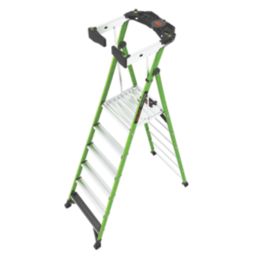 Little Giant Fibreglass 2.57m 6 Step Platform Step Ladder - Screwfix