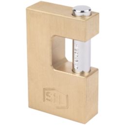 Smith & Locke Brass Block Rectangular Padlock 60mm - Screwfix