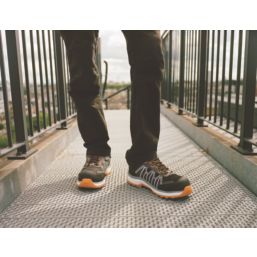 CAT Charge Size 8 Black/Orange Water-Resistant Safety Trainers - Screwfix