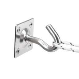 Essentials Stainless Steel Ring on Plates 45mm x 45mm 2 Pack - Screwfix