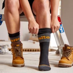 Site Toppan Work Socks Black 3-7 3 Pairs - Screwfix
