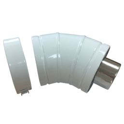 Grant High Level / Vertical Balanced Elbow 150mm 45° White - Screwfix