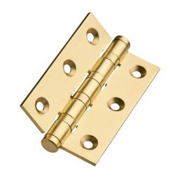 Smith & Locke Polished Brass Ball Bearing Hinges 75mm x 50.8mm 2 Pack - Screwfix