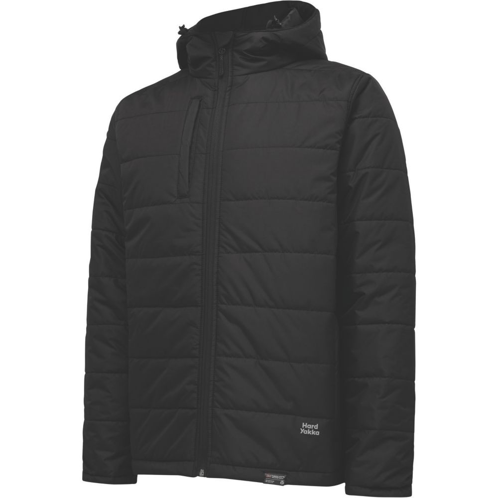 Hard Yakka Puffa 2.0 Jacket Black X Large 43" Chest - Screwfix
