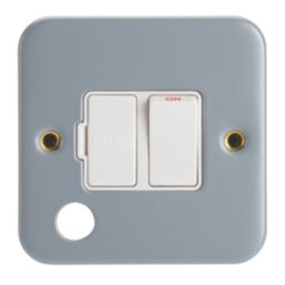 Contactum 13A Switched Metal Clad Fused Spur & Flex Outlet with White ...