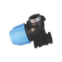 FloPlast MDPE Wall Plate Elbow 25mm x 1/2" - Screwfix