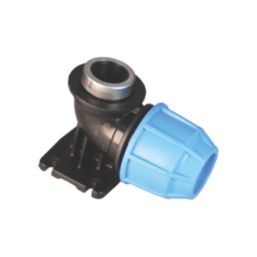 FloPlast MDPE Wall Plate Elbow 25mm x 1/2" - Screwfix