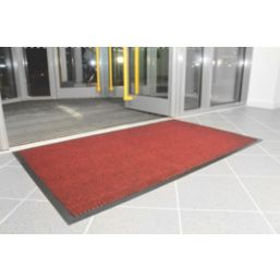 COBA Vyna-Plush Entrance Mat Black/Red 1.2m x 0.9m x 7mm - Screwfix