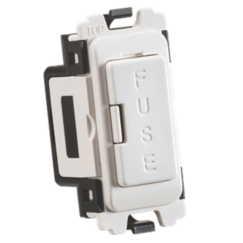 Knightsbridge Curved Edge 13A Grid Fused Spur White - Screwfix