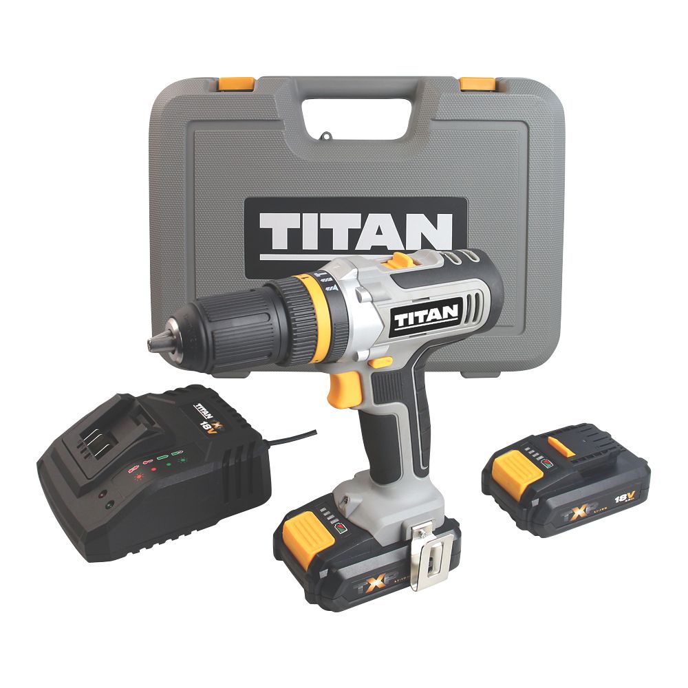 Refurb Titan TTI884COM 18V 2 x 2.0Ah Li-Ion TXP Cordless Combi Drill ...