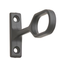 Rail & Tube Solutions Oval Centre Support Bracket Black 15mm - Screwfix