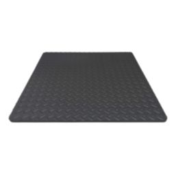 Essentials Floor Mat Black 615mm x 615mm x 10mm - Screwfix