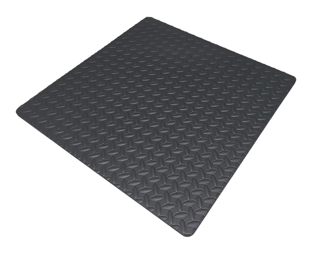 Essentials Floor Mat Black 615mm x 615mm x 10mm - Screwfix