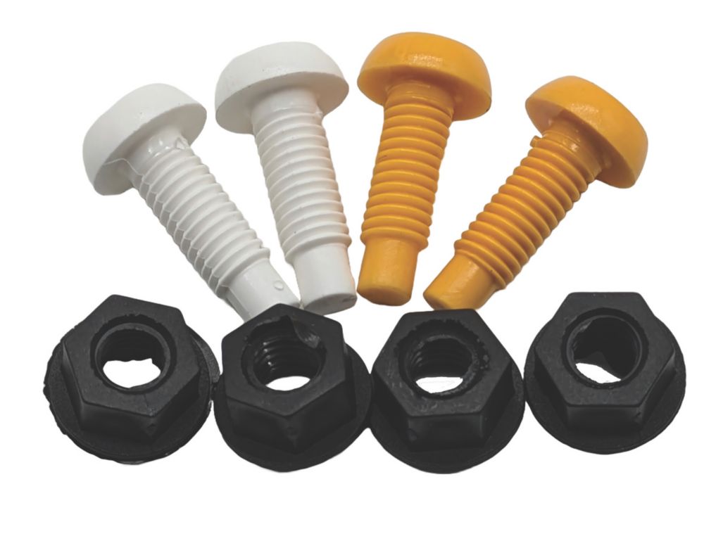 Pearl Consumables Slotted Yellow/White Number Plate Nylon Screws & Nuts ...
