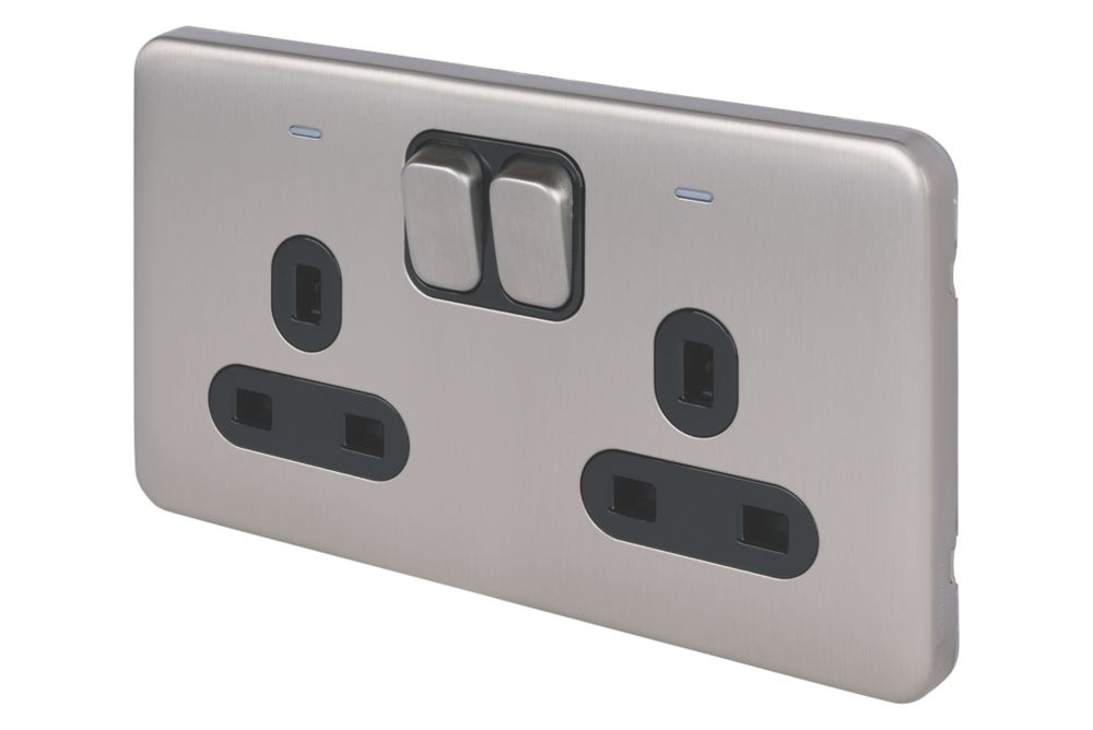 Schneider Electric Lisse Deco 13A 2-Gang DP Switched Plug Socket ...