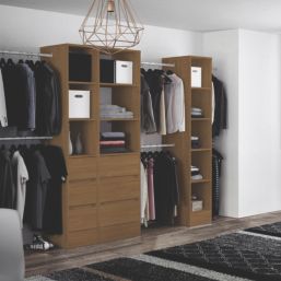 Spacepro Interior Storage Tower Unit Oak 450mm x 2100mm - Screwfix