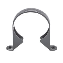 FloPlast Soil Pipe Clips Anthracite Grey 110mm 5 Pack - Screwfix