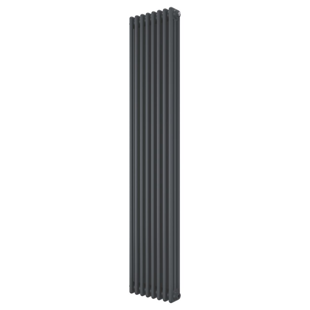 Azur 1800mm x 380mm 4546BTU Anthracite Vertical 3 Column Radiator ...
