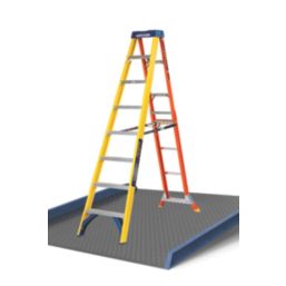 Werner Fibreglass 2.37m 8 Step Swingback A Frame Step Ladder - Screwfix