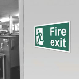 Essentials Non Photoluminescent "Fire Exit Man Left" Sign 300mm x 150mm ...