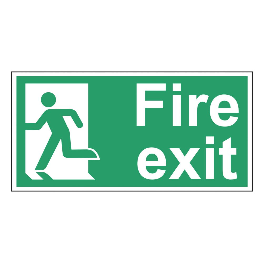 Essentials Non Photoluminescent "Fire Exit Man Left" Sign 300mm x 150mm ...