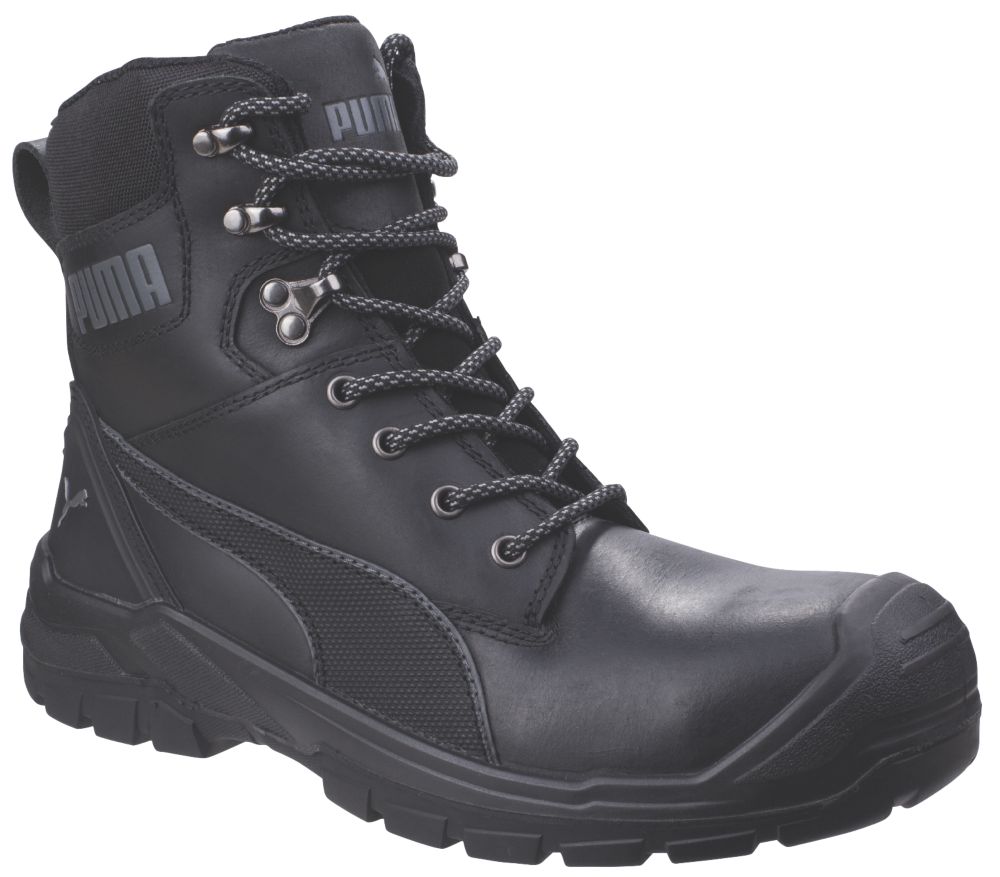 Puma Conquest 630730 High Size 8 Black Waterproof Safety Boots - Screwfix