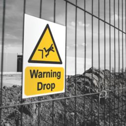 Essentials "Warning Drop" Sign 200mm x 150mm - Screwfix