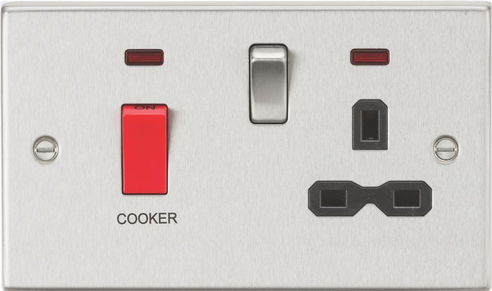 Knightsbridge 45 & 13A 2-Gang DP Cooker Switch & 13A DP Switched Socket ...