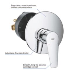 Grohe Start Edge Concealed Single Outlet Manual StarLight Chrome Mixer ...