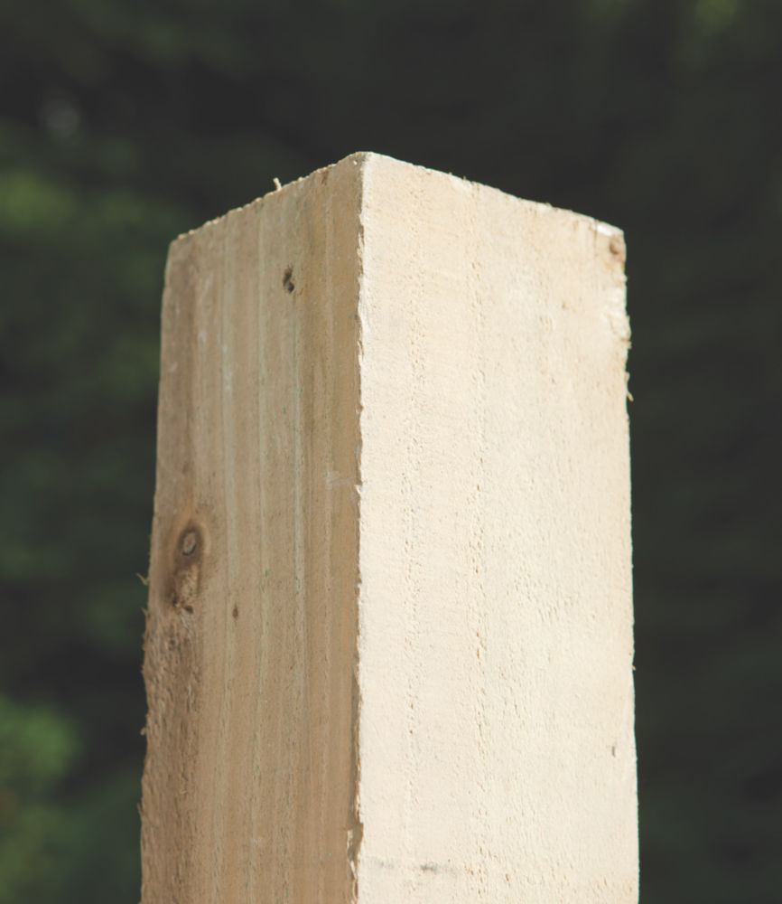 Forest Natural Timber Fence Posts 75mm x 75mm x 2.4m 11 Pack - Screwfix