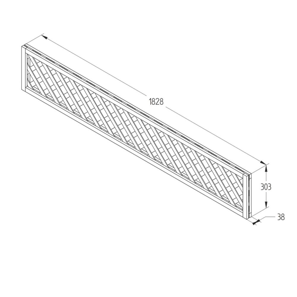 Forest Fence Topper Softwood Rectangular Trellis 6 x 1 4 Pack Screwfix