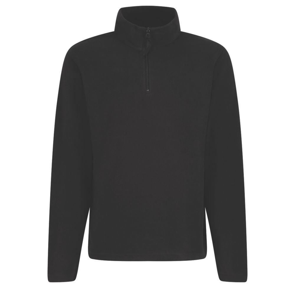 Regatta Micro Zip Neck Fleece Black X Large 43.5" Chest - Screwfix