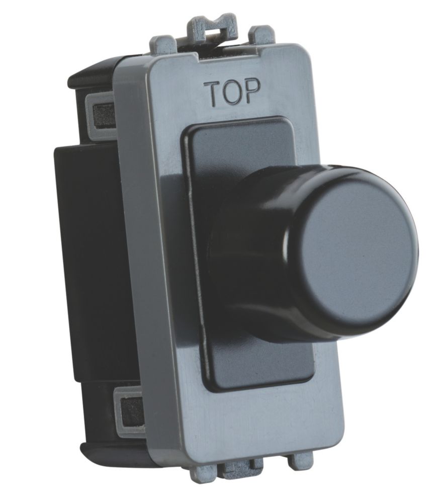 Knightsbridge 2-Way LED Grid Dimmer Switch Matt Black - Screwfix