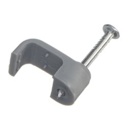 Vimark Grey Flat Single Twin & Earth Cable Clips 2.5mm 100 Pack - Screwfix