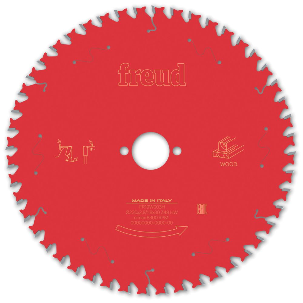 Freud Wood Circular Saw Blade 230mm x 30mm 48T - Screwfix