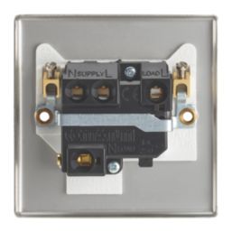 Contactum iConic 13A Switched Fused Spur Brushed Steel with White ...