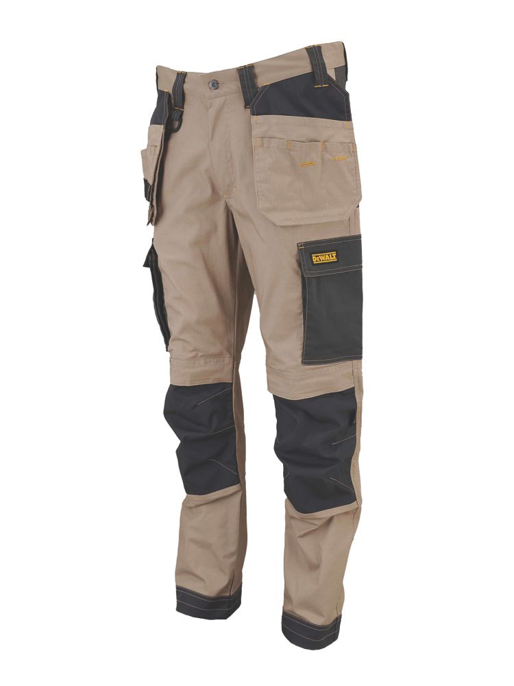 DEWALT Barstow Work Trousers Stone 30" W 31" L - Screwfix