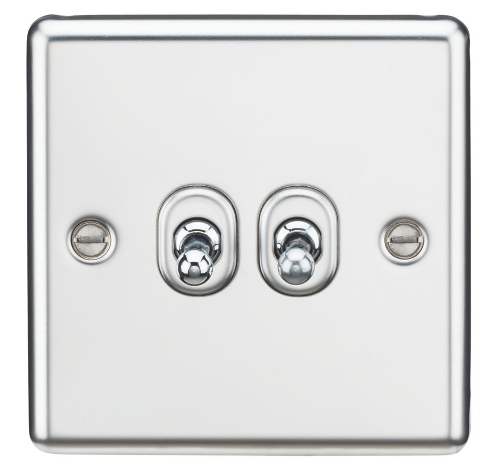 Knightsbridge 10AX 2-Gang 2-Way Light Switch Polished Chrome - Screwfix