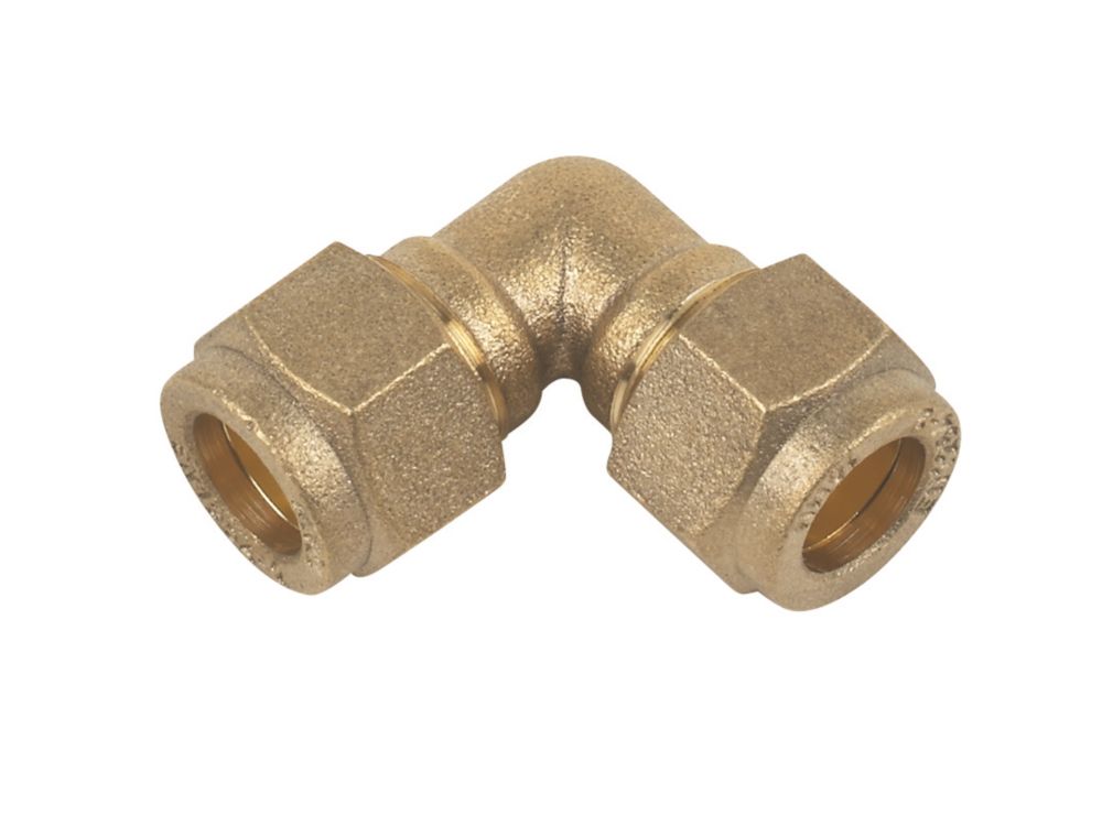 Flomasta Brass Compression Equal 90° Elbow 10mm - Screwfix