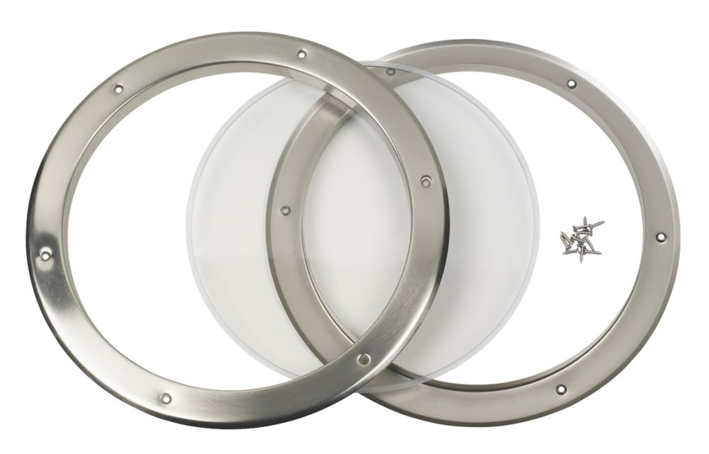 Mottez Round Porthole Vision Panel 390mm Brushed & Polished Steel ...