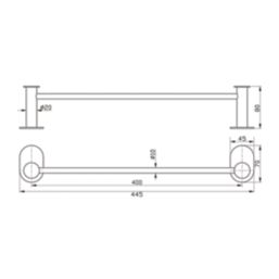 Swirl Caldew Bathroom Towel Rail Chrome 445mm x 80mm x 70mm - Screwfix