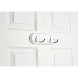 Hardware Solutions 2-Hook Rail White 230mm x 70mm - Screwfix
